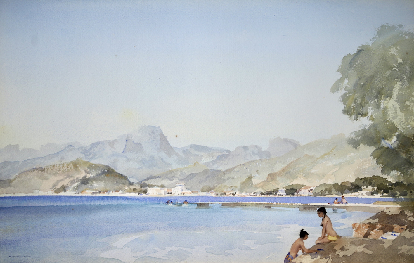 Buy Bathers - Pollensa Bay - Mallorca Painting at Leighton Fine Art