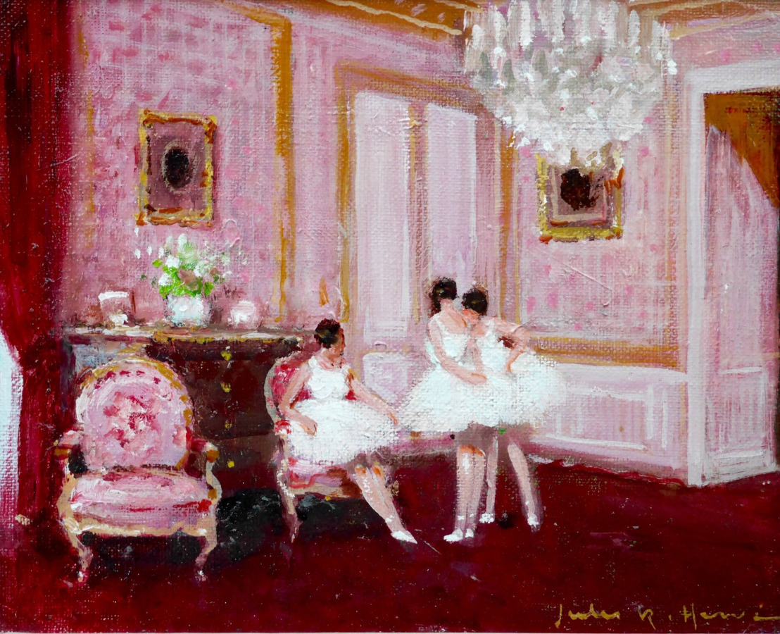 Buy Ballet Dancers in a Pink Salon Painting at Leighton Fine Art