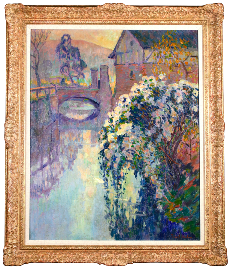 Buy Arbres en fleurs au bord de la rivière Painting at Leighton Fine Art